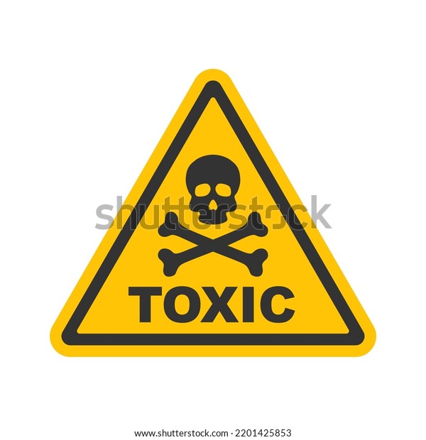 Toxic Sign Board Yellow Triangle Skull Stock Vector (Royalty Free ...