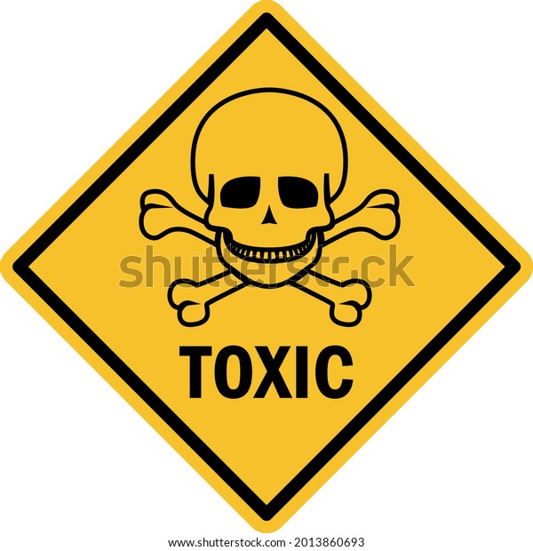 Toxic Skeleton Warning Sign Black On Stock Vector (Royalty Free ...