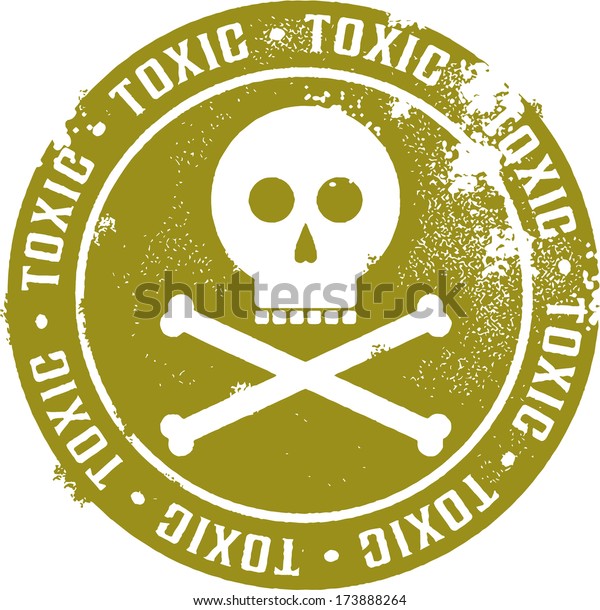 Toxic Skull Crossbones Stamp Stock Vector (Royalty Free) 173888264 ...