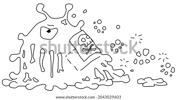Toxic Sludge Monster Cartoon Line Drawing Stock Vector (Royalty Free ...