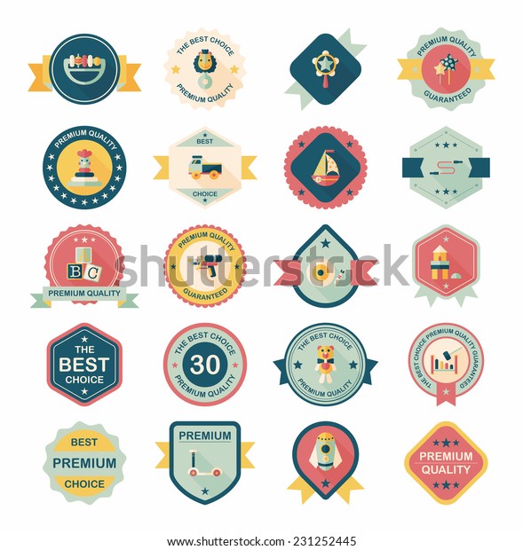 Toy Badge Banner Design Flat Background Stock Vector (Royalty Free ...