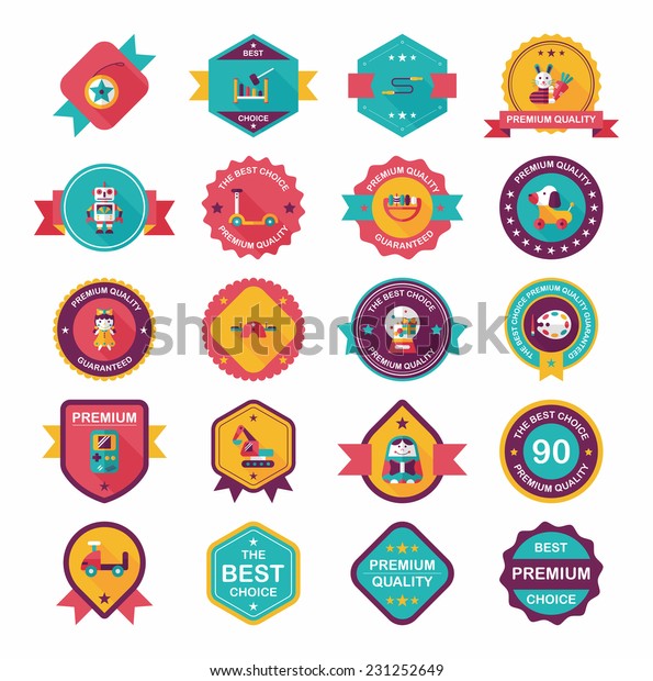 Toy Badge Banner Design Flat Background Stock Vector (Royalty Free ...