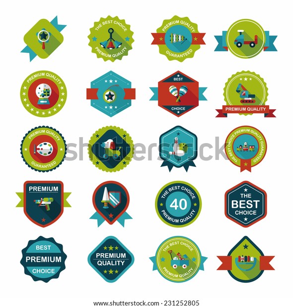 Toy Badge Banner Design Flat Background Stock Vector (Royalty Free ...