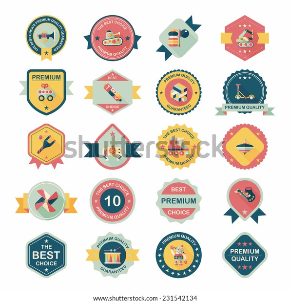 Toy Badge Banner Design Flat Background Stock Vector (Royalty Free ...