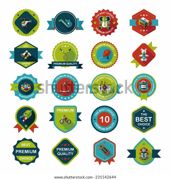 Toy Badge Banner Design Flat Background Stock Vector (Royalty Free ...