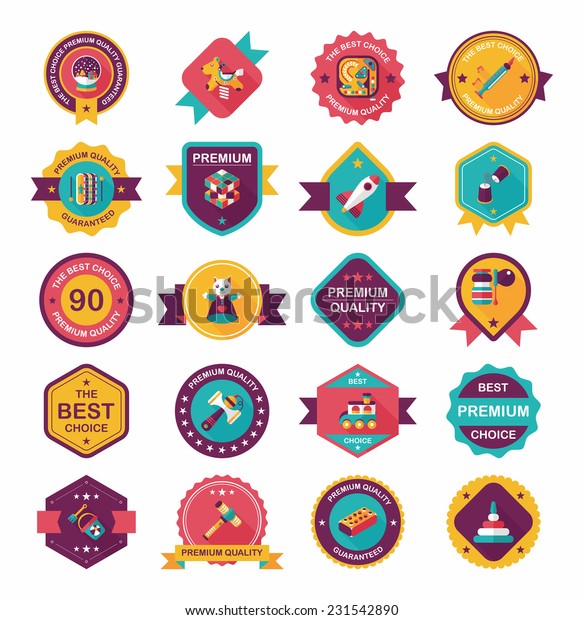 Toy Badge Banner Design Flat Background Stock Vector (Royalty Free ...