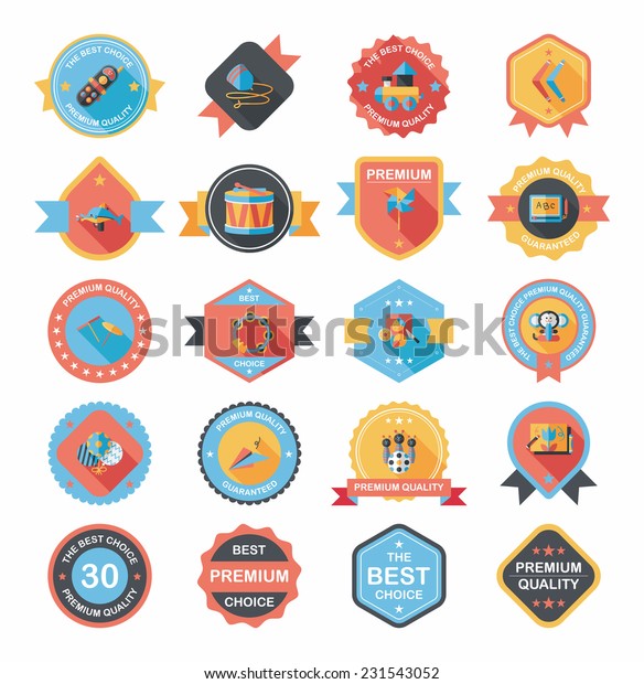 Toy Badge Banner Design Flat Background Stock Vector (Royalty Free ...