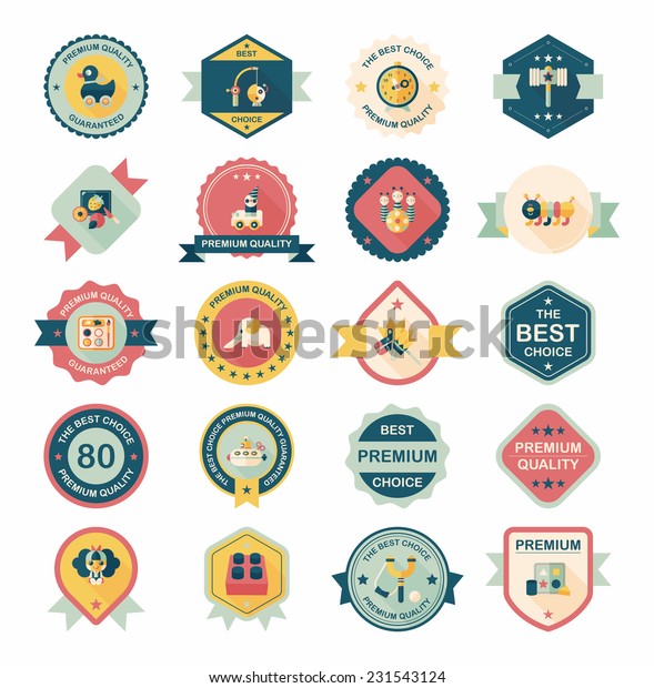 Toy Badge Banner Design Flat Background Stock Vector (Royalty Free ...