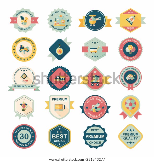 Toy Badge Banner Design Flat Background Stock Vector (Royalty Free ...