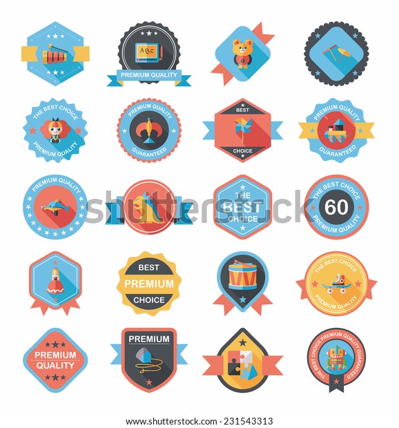 Toy Badge Banner Design Flat Background Stock Vector (Royalty Free ...