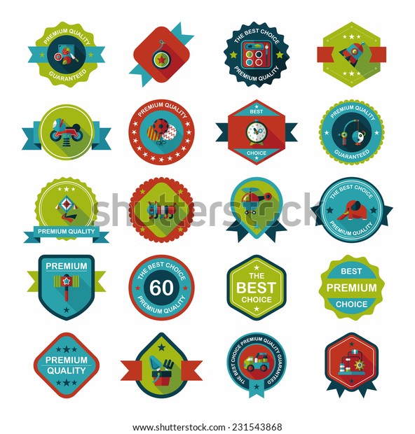 Toy Badge Banner Design Flat Background Stock Vector (Royalty Free ...