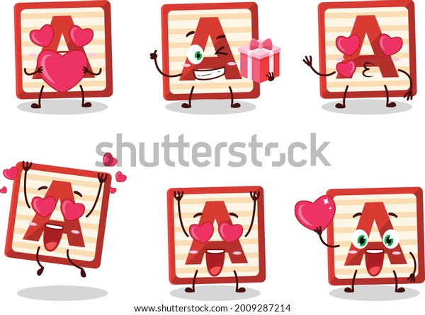 Toy Block Cartoon Character Love Cute Stock Vector (Royalty Free ...