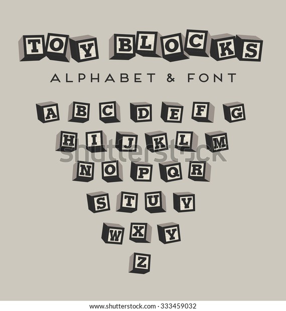 Toy Blocks Font Typeface Lettering Designs Stock Vector (Royalty Free ...