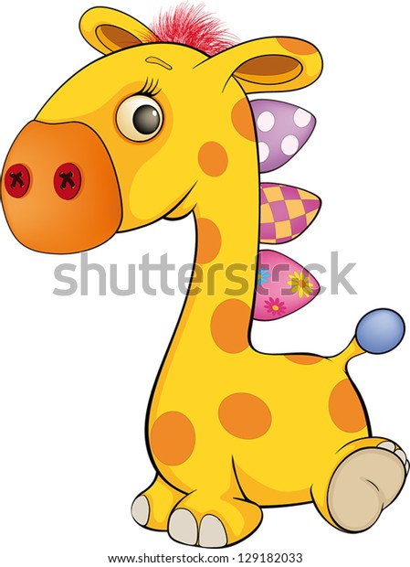 Toy Giraffe Cartoon Stock Vector (Royalty Free) 129182033