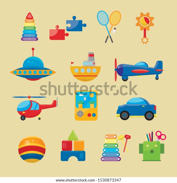 Toy Icon Collection Vector Color Illustration Stock Vector (Royalty ...