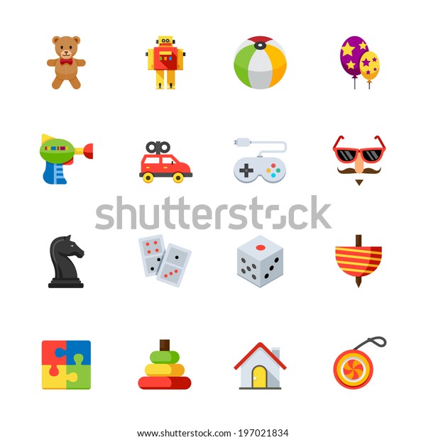 Toy Icons Flat Icon Set Web Stock Vector (Royalty Free) 197021834 ...