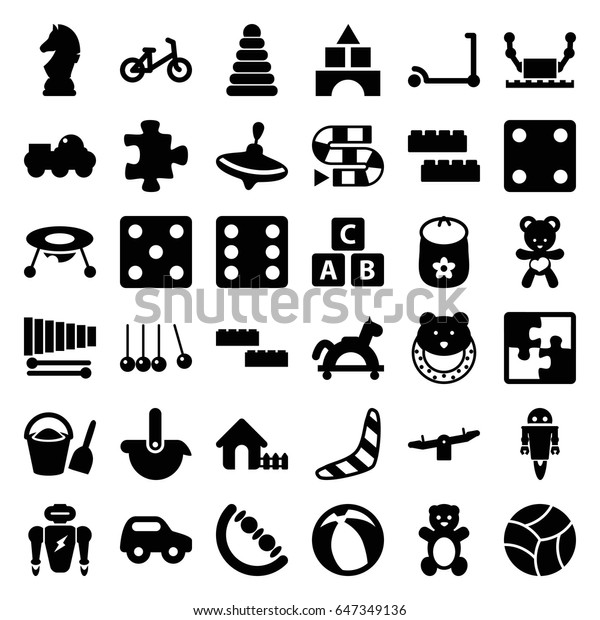 Toy Icons Set Set 36 Toy Stock Vector (Royalty Free) 647349136 ...