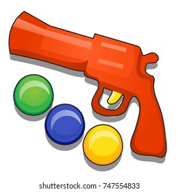 Toy Red Gun Colored Balls Shooting Stock Vector (Royalty Free ...