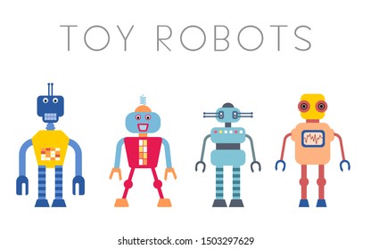 Toy Robot Set Retro Robots Collection Stock Vector (Royalty Free) 1503297629 | Shutterstock