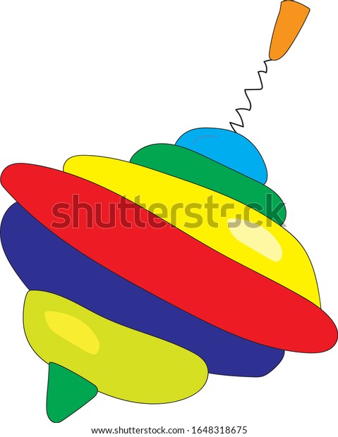 Toy Spinning Top Vector Drawing Illustration Stock Vector (Royalty Free ...