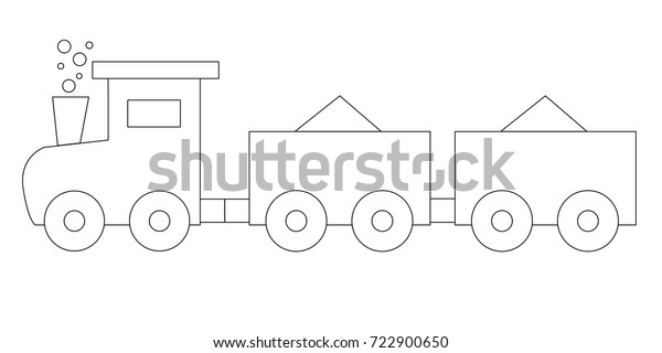 Toy Train Coloring Book Children Vector Stock Vector (Royalty Free ...