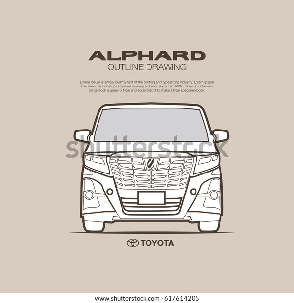 Toyota Alphard Front View Vector Outline Stock Vector (Royalty Free ...