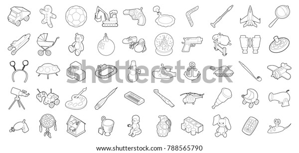 Toys Icon Set Outline Set Toys Stock Vector (Royalty Free) 788565790 ...