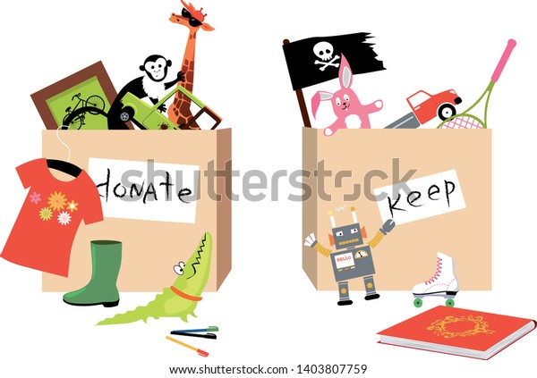 Toys Other Children Items Sorted Into Stock Vector (Royalty Free ...