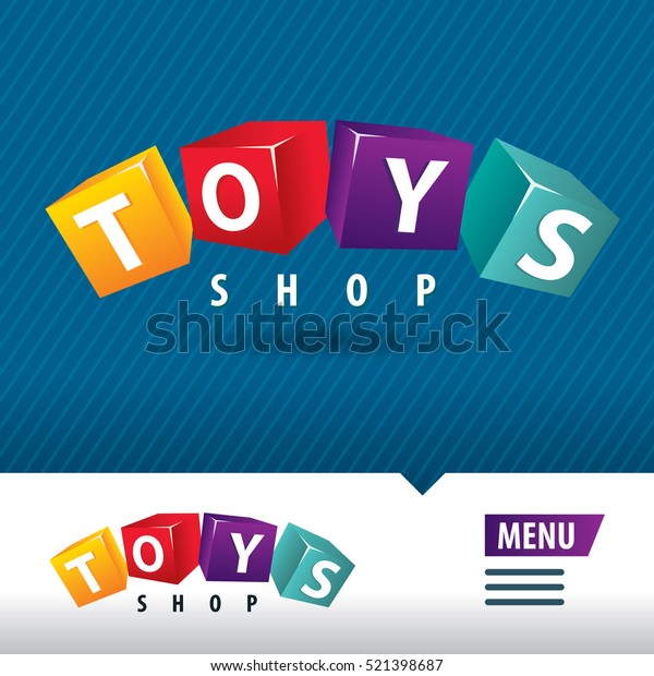 Toys Shop Logo Cube Stock Vector (Royalty Free) 521398687
