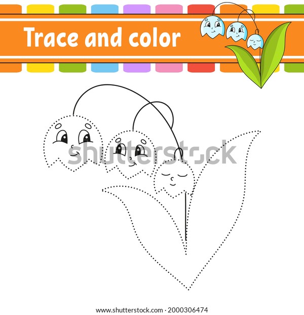 Trace Color Coloring Page Kids Handwriting Stock Vector (Royalty Free ...