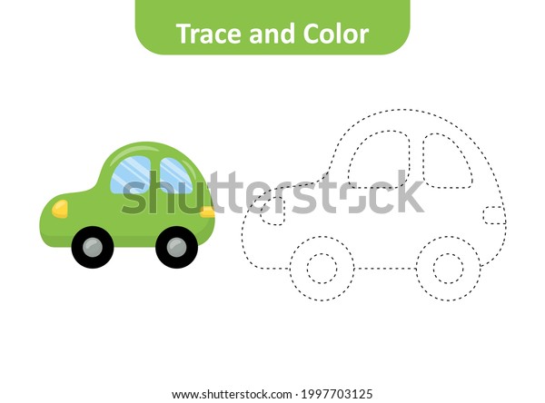 Trace Color Kids Car Vector Stock Vector (Royalty Free) 1997703125 ...