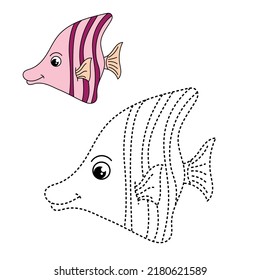 Trace Color Kids Fish Vector Stock Vector (Royalty Free) 2180621589 ...