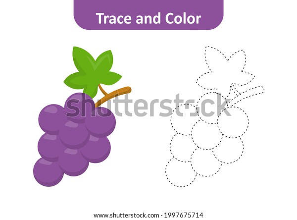 Trace Color Kids Grapes Vector Stock Vector (Royalty Free) 1997675714 ...