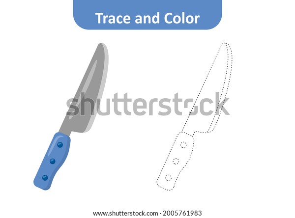 Trace Color Kids Knife Vector Stock Vector (Royalty Free) 2005761983 ...