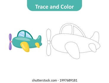 Trace Color Kids Plane Vector Stock Vector (Royalty Free) 1997689181 ...
