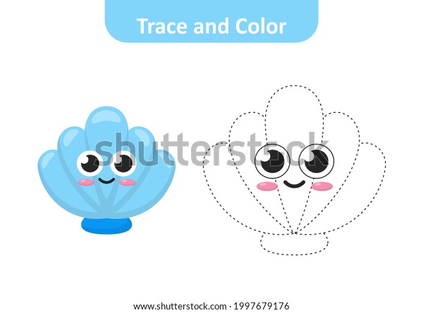 Trace Color Kids Seashell Vector Stock Vector (Royalty Free) 1997679176 ... Trace Color Kids Seashell Vector Stock Vector (Royalty Free) 1997679176 ...