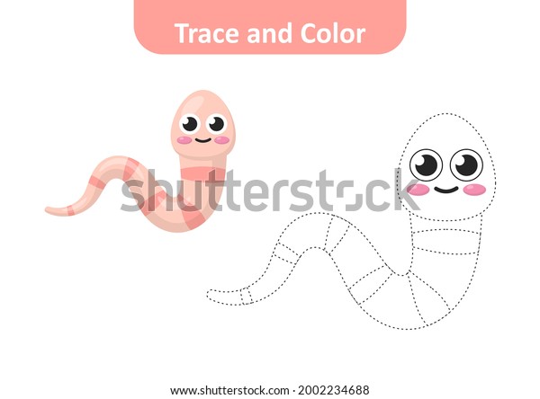 Trace Color Kids Worm Vector Stock Vector (Royalty Free) 2002234688 ...