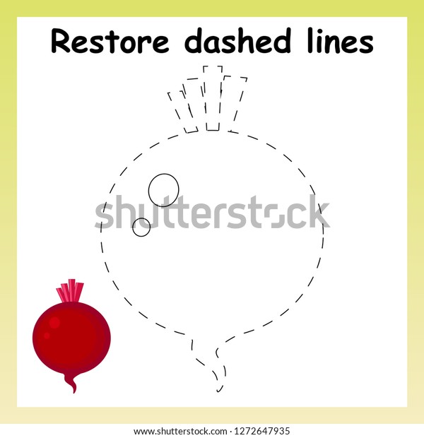 Trace Game Children Cartoon Beet Root 스톡 벡터(로열티 프리) 1272647935 ...
