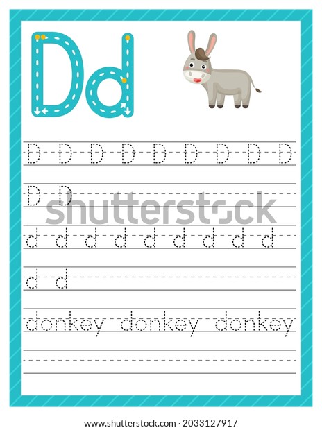Trace Letter D Uppercase Lowercase Alphabet Stock Vector (Royalty Free ...