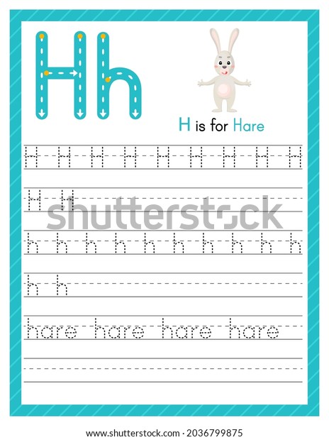 Trace Letter H Uppercase Lowercase Alphabet Stock Vector (Royalty Free ...