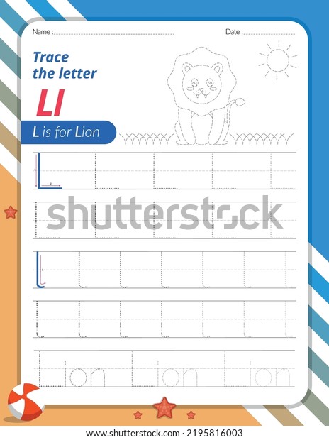 Trace Letter L Uppercase Lowercase Alphabet Stock Vector (Royalty Free ...