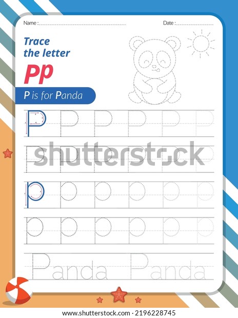 Trace Letter P Uppercase Lowercase Alphabet Stock Vector (Royalty Free ...