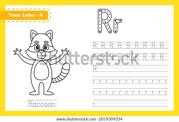 Trace Letter R Uppercase Lowercase Alphabet Stock Vector (Royalty Free ...