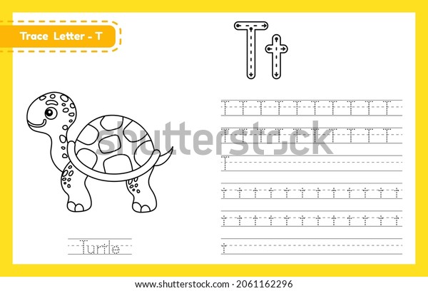 Trace Letter T Uppercase Lowercase Alphabet Stock Vector (Royalty Free ...