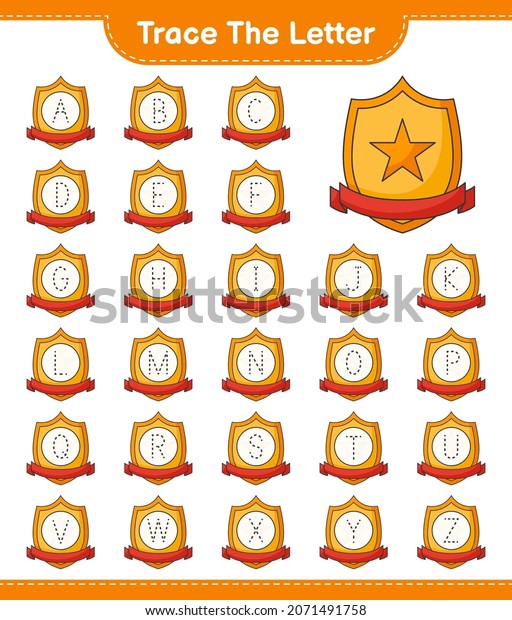 Trace Letter Tracing Letter Alphabet Trophy Stock Vector (Royalty Free ...