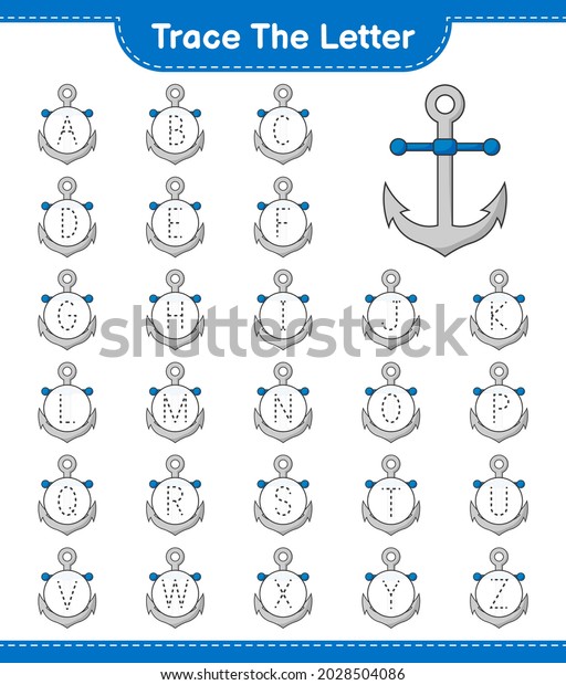 Trace Letter Tracing Letter Anchor Educational Stock Vector (Royalty ...