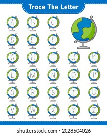 Trace Letter Tracing Letter Globe Educational Stock Vector (Royalty ...