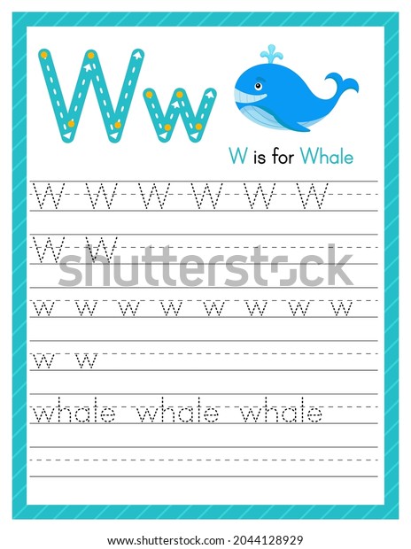 Trace Letter W Uppercase Lowercase Alphabet Stock Vector (Royalty Free ...
