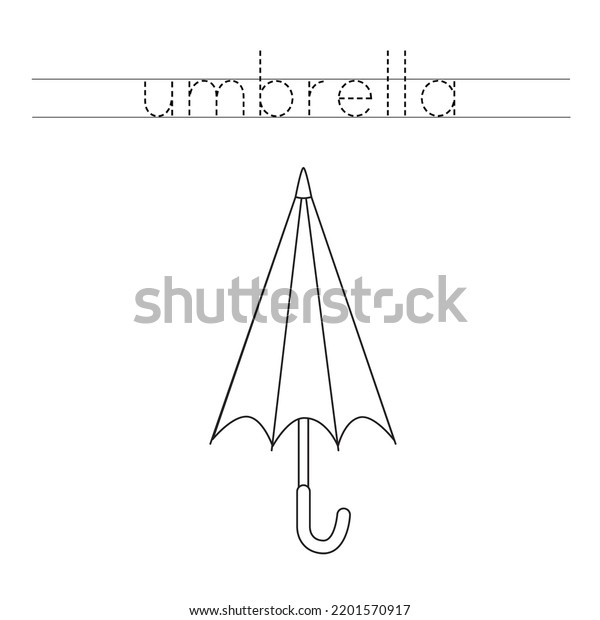 Trace Letters Color Black White Umbrella Stock Vector (Royalty Free ...