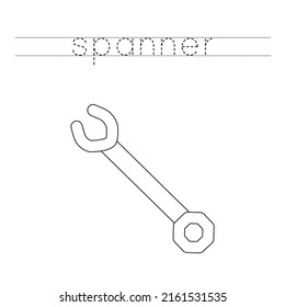Trace Letters Color Metallic Spanner Handwriting Stock Vector (Royalty ...